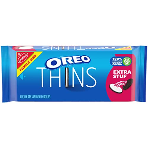 OREO Thins Extra Stuf Chocolate Sandwich Cookies, Family Size, 13.97 o