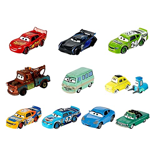 Mattel Disney Pixar Cars Die-Cast Mini Racers 10-Pack Vehicles, Miniat