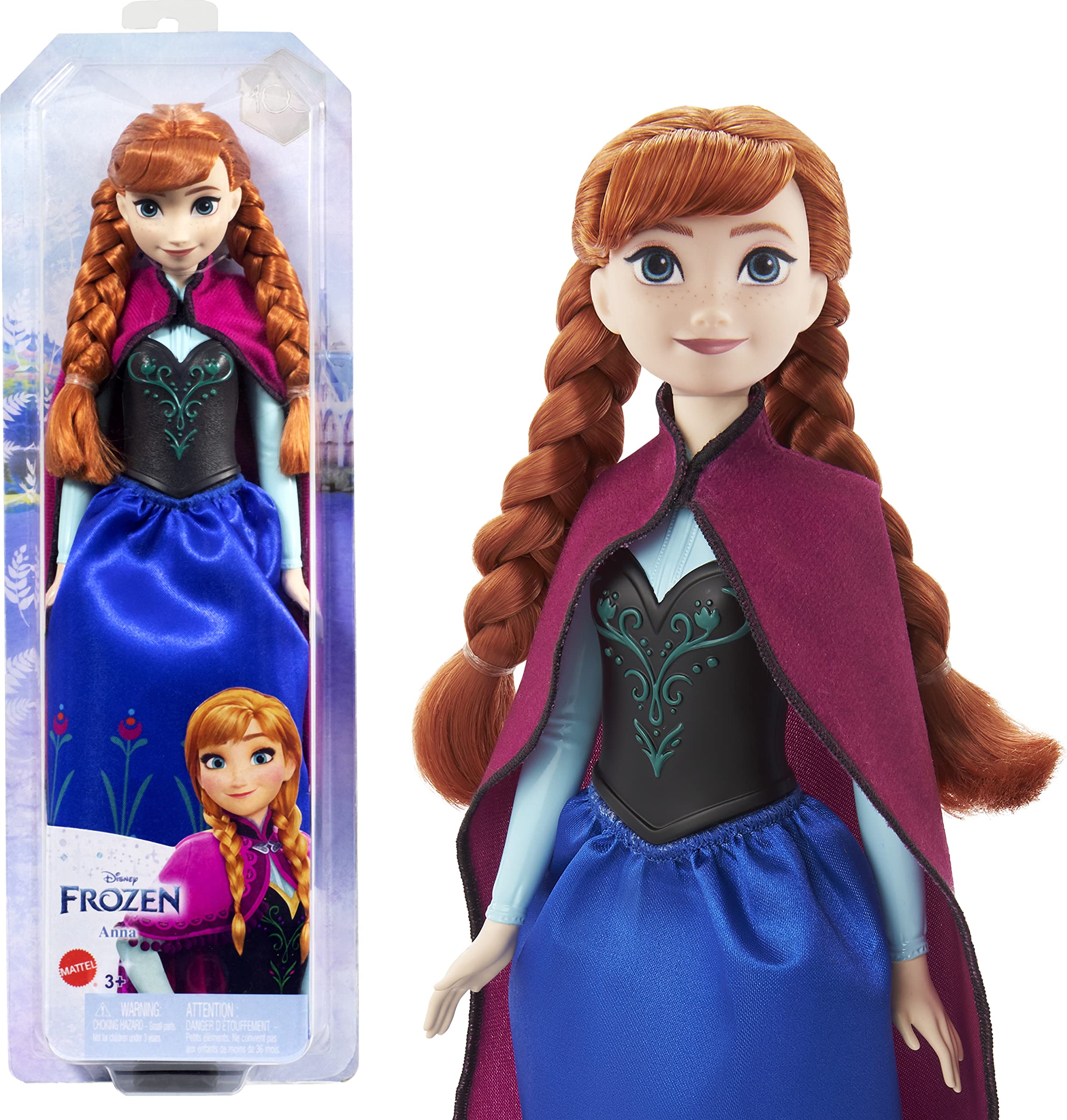 Mattel Disney Princess Dolls, Anna Posable Fashion Doll with Signature